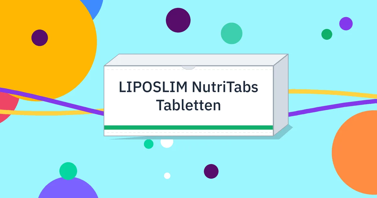 Symbolbild: Packung mit der Aufschrift LIPOSLIM NutriTabs Tabletten (PZN 17580645) – Verfügbarkeit und Bezug in Apotheken in Frankfurt am Main