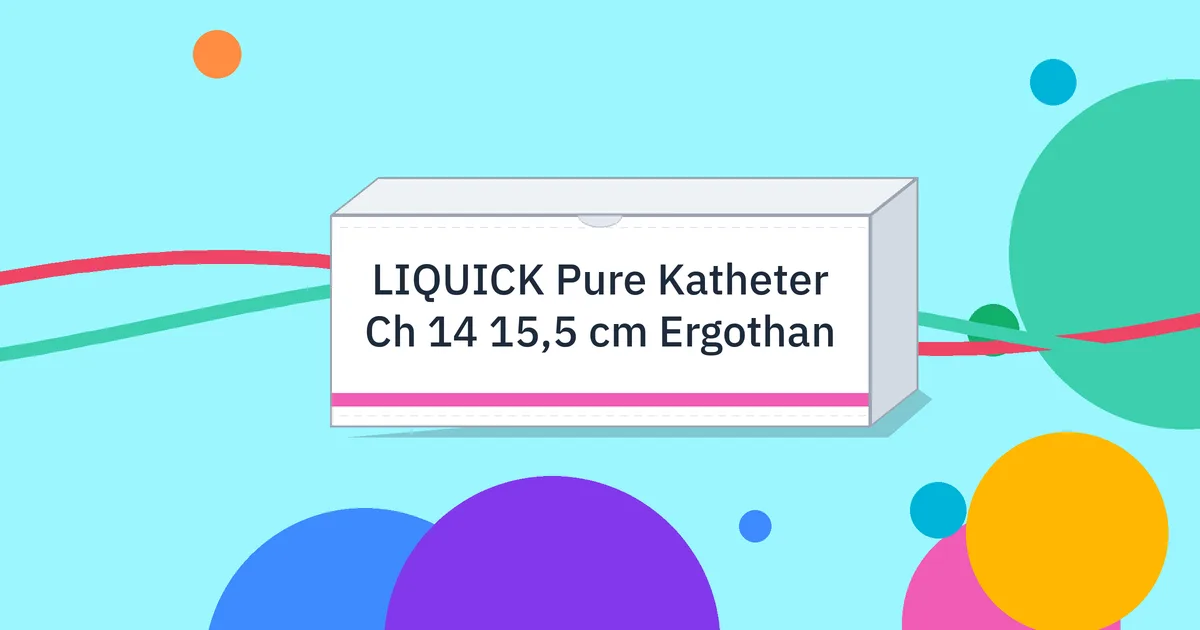 Symbolbild: Packung mit der Aufschrift LIQUICK Pure Katheter Ch 14 15,5 cm Ergothan (PZN 03069908) – Verfügbarkeit und Bezug in Apotheken in Frankfurt am Main