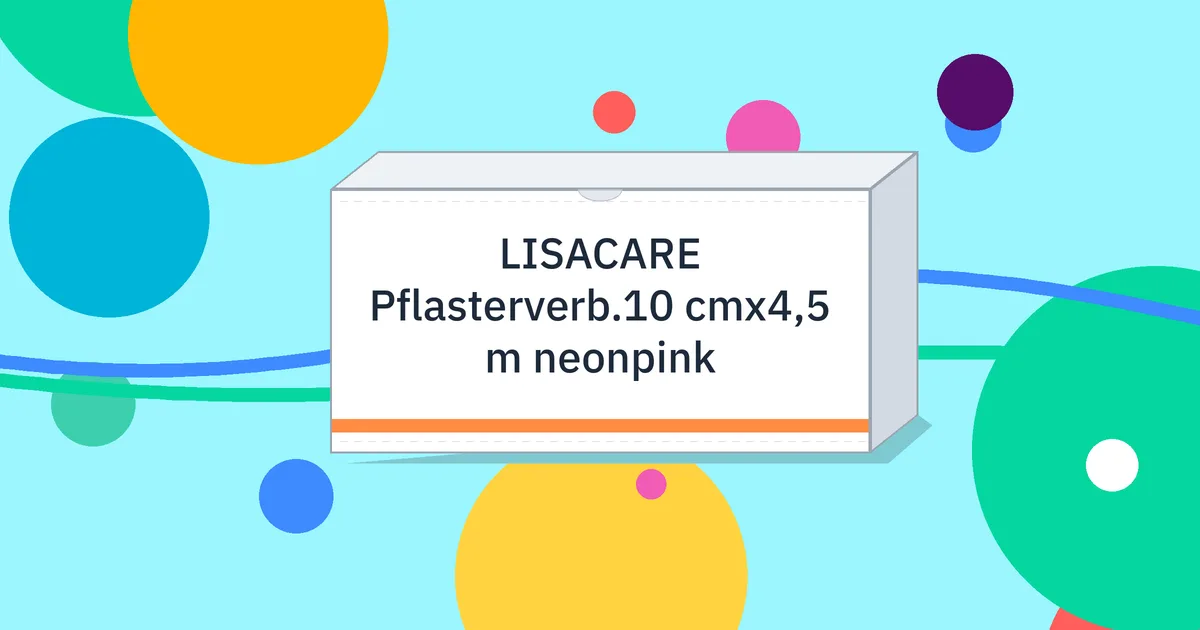 Symbolbild: Packung mit der Aufschrift LISACARE Pflasterverb.10 cmx4,5 m neonpink (PZN 17893108) – Verfügbarkeit und Bezug in Apotheken in Frankfurt am Main