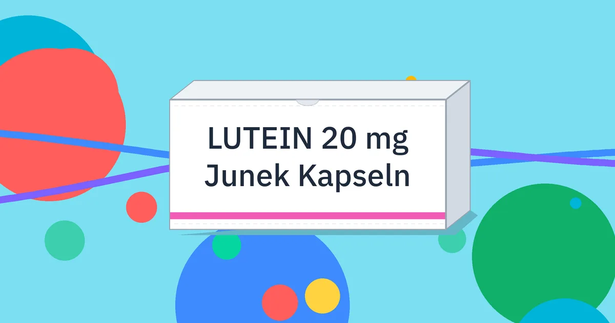Symbolbild: Packung mit der Aufschrift LUTEIN 20 mg Junek Kapseln (PZN 10396571) – Verfügbarkeit und Bezug in Apotheken in Frankfurt am Main