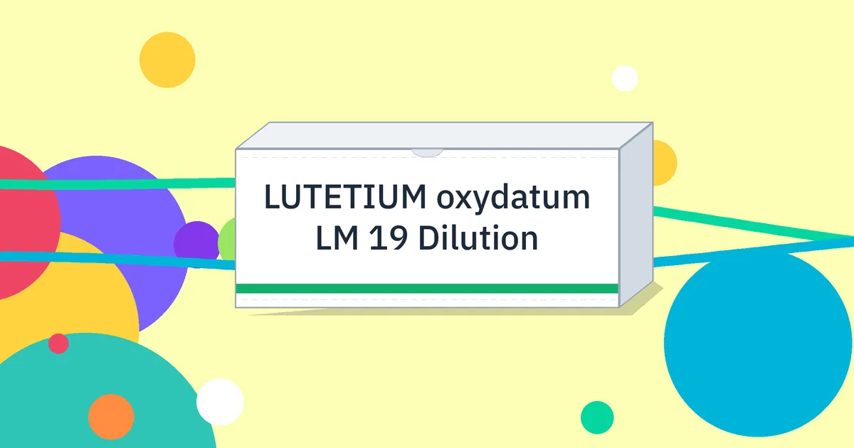 Symbolbild: Packung mit der Aufschrift LUTETIUM oxydatum LM 19 Dilution (PZN 12934877) – Verfügbarkeit und Bezug in Apotheken in Frankfurt am Main