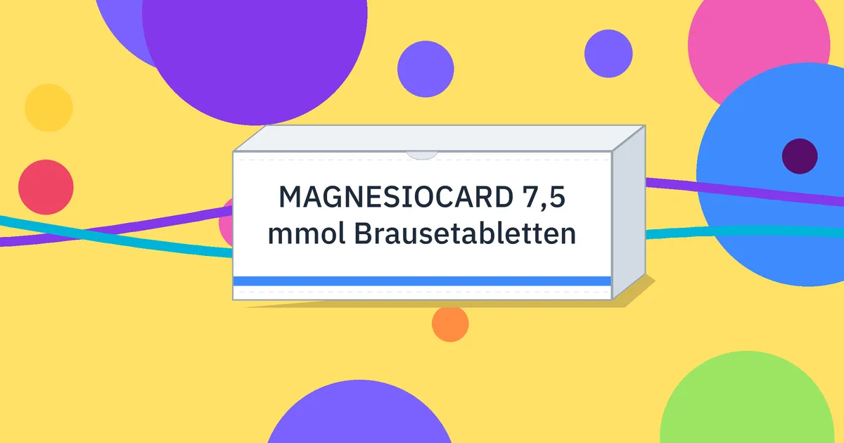 Symbolbild: Packung mit der Aufschrift MAGNESIOCARD 7,5 mmol Brausetabletten (PZN 00110303) – Verfügbarkeit und Bezug in Apotheken in Frankfurt am Main