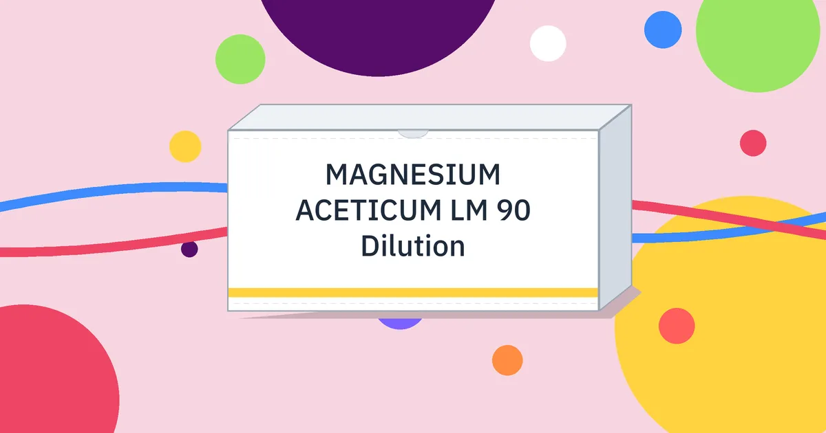 Symbolbild: Packung mit der Aufschrift MAGNESIUM ACETICUM LM 90 Dilution (PZN 12935931) – Verfügbarkeit und Bezug in Apotheken in Frankfurt am Main