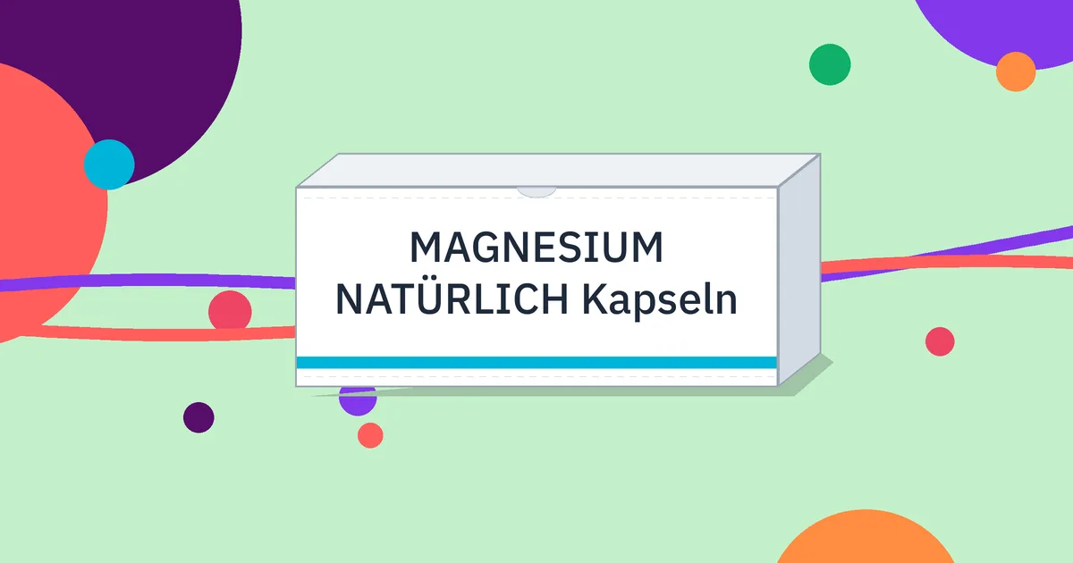 Symbolbild: Packung mit der Aufschrift MAGNESIUM NATÜRLICH Kapseln (PZN 16331733) – Verfügbarkeit und Bezug in Apotheken in Frankfurt am Main