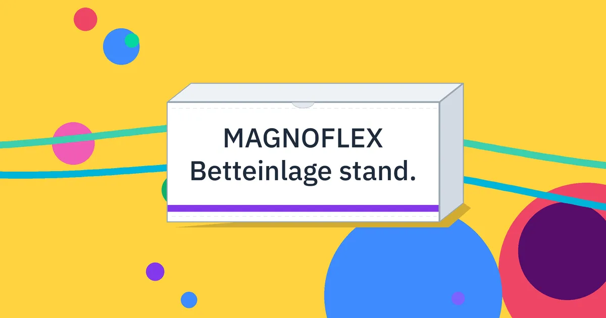 Symbolbild: Packung mit der Aufschrift MAGNOFLEX Betteinlage stand. (PZN 08525794) – Verfügbarkeit und Bezug in Apotheken in Frankfurt am Main