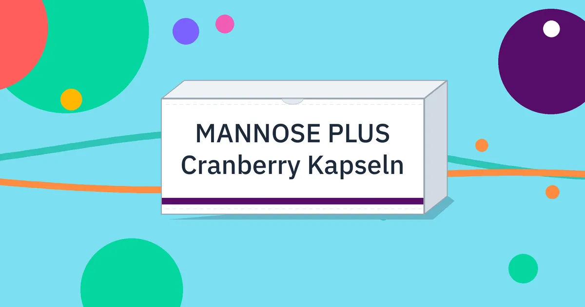 Symbolbild: Packung mit der Aufschrift MANNOSE PLUS Cranberry Kapseln (PZN 15576183) – Verfügbarkeit und Bezug in Apotheken in Frankfurt am Main
