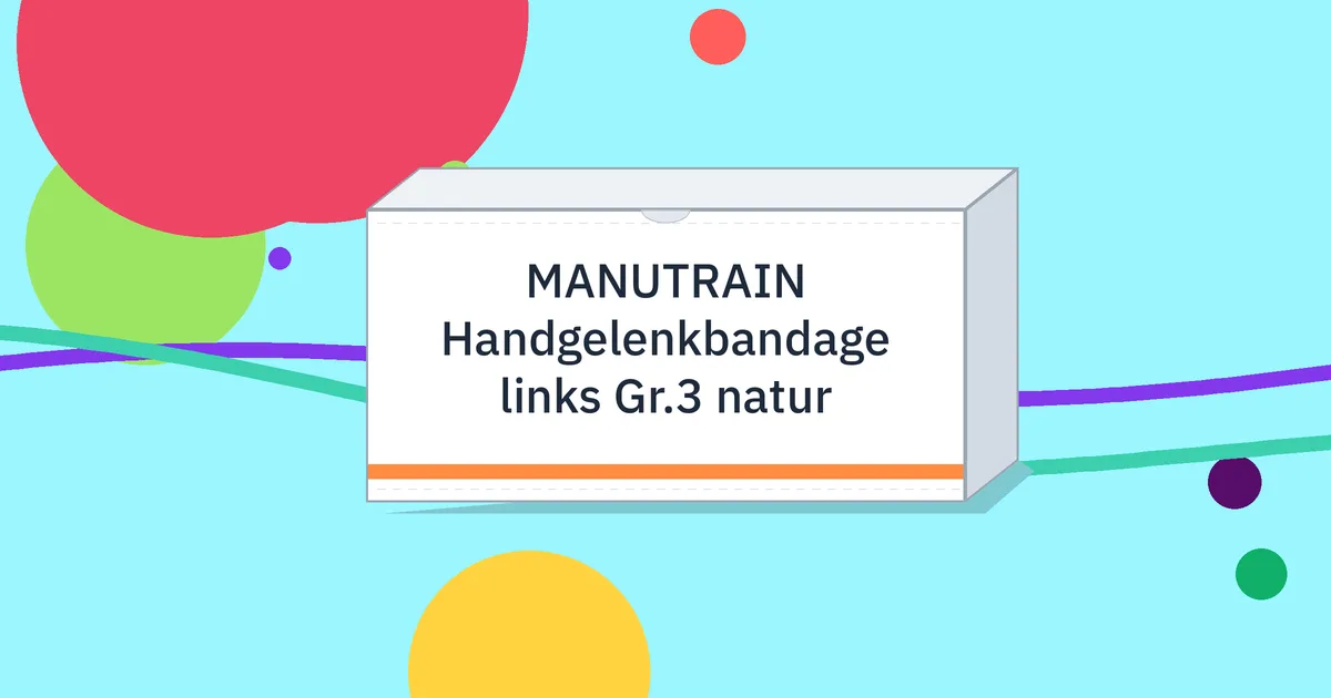 Symbolbild: Packung mit der Aufschrift MANUTRAIN Handgelenkbandage links Gr.3 natur (PZN 01285708) – Verfügbarkeit und Bezug in Apotheken in Frankfurt am Main
