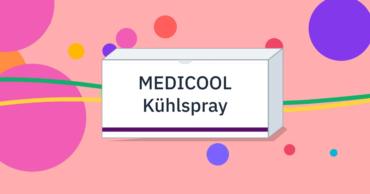 Symbolbild: Packung mit der Aufschrift MEDICOOL Kühlspray (PZN 15254060) – Verfügbarkeit und Bezug in Apotheken in Frankfurt am Main