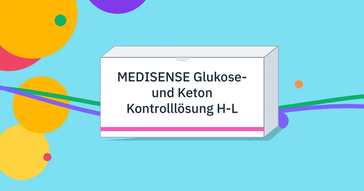 Symbolbild: Packung mit der Aufschrift MEDISENSE Glukose- und Keton Kontrolllösung H-L (PZN 20005985) – Verfügbarkeit und Bezug in Apotheken in Frankfurt am Main