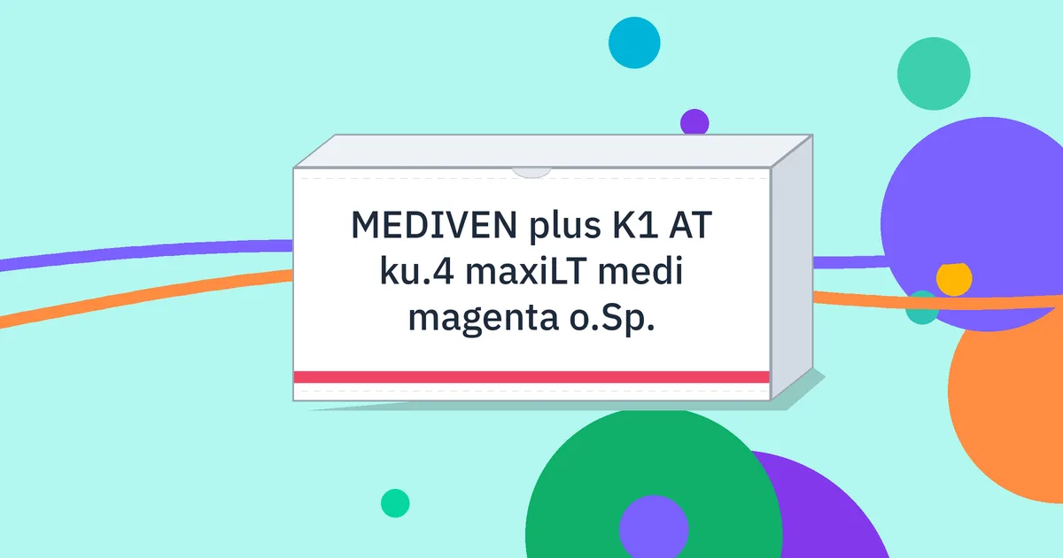 Symbolbild: Packung mit der Aufschrift MEDIVEN plus K1 AT ku.4 maxiLT medi magenta o.Sp. (PZN 15069486) – Verfügbarkeit und Bezug in Apotheken in Frankfurt am Main