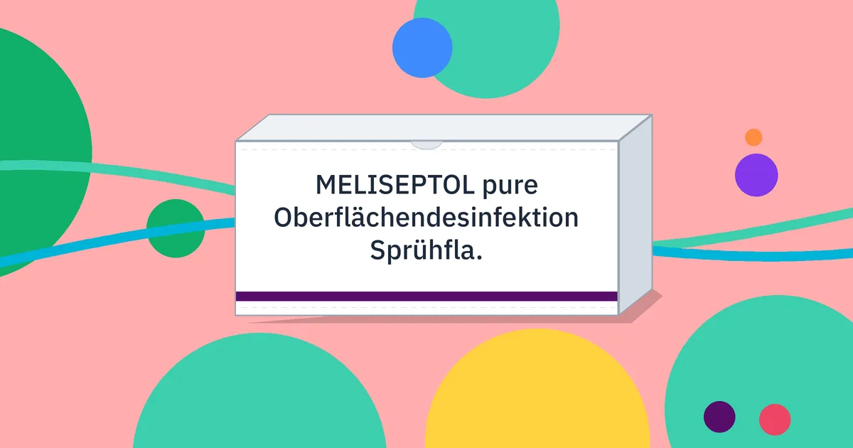 Symbolbild: Packung mit der Aufschrift MELISEPTOL pure Oberflächendesinfektion Sprühfla. (PZN 20008340) – Verfügbarkeit und Bezug in Apotheken in Frankfurt am Main
