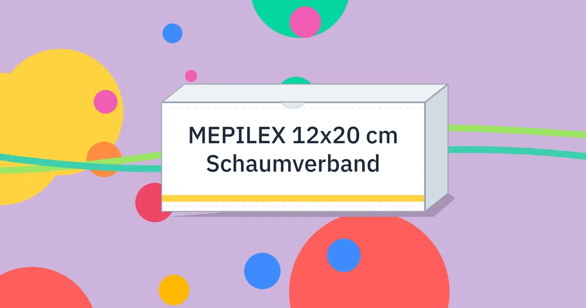 Symbolbild: Packung mit der Aufschrift MEPILEX 12x20 cm Schaumverband (PZN 17434719) – Verfügbarkeit und Bezug in Apotheken in Frankfurt am Main