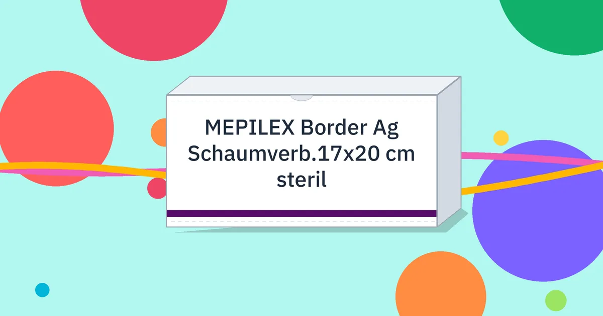 Symbolbild: Packung mit der Aufschrift MEPILEX Border Ag Schaumverb.17x20 cm steril (PZN 13580832) – Verfügbarkeit und Bezug in Apotheken in Frankfurt am Main