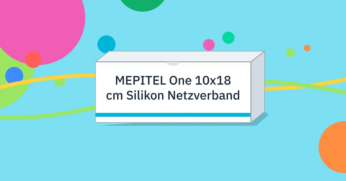 Symbolbild: Packung mit der Aufschrift MEPITEL One 10x18 cm Silikon Netzverband (PZN 11148177) – Verfügbarkeit und Bezug in Apotheken in Frankfurt am Main