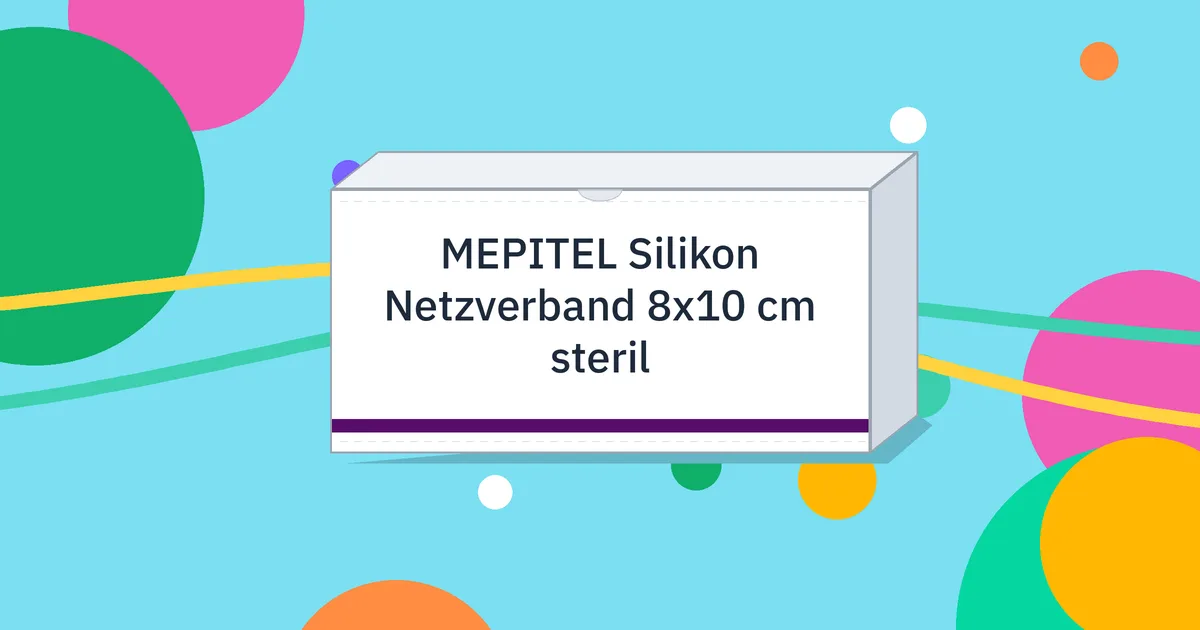 Symbolbild: Packung mit der Aufschrift MEPITEL Silikon Netzverband 8x10 cm steril (PZN 11652800) – Verfügbarkeit und Bezug in Apotheken in Frankfurt am Main