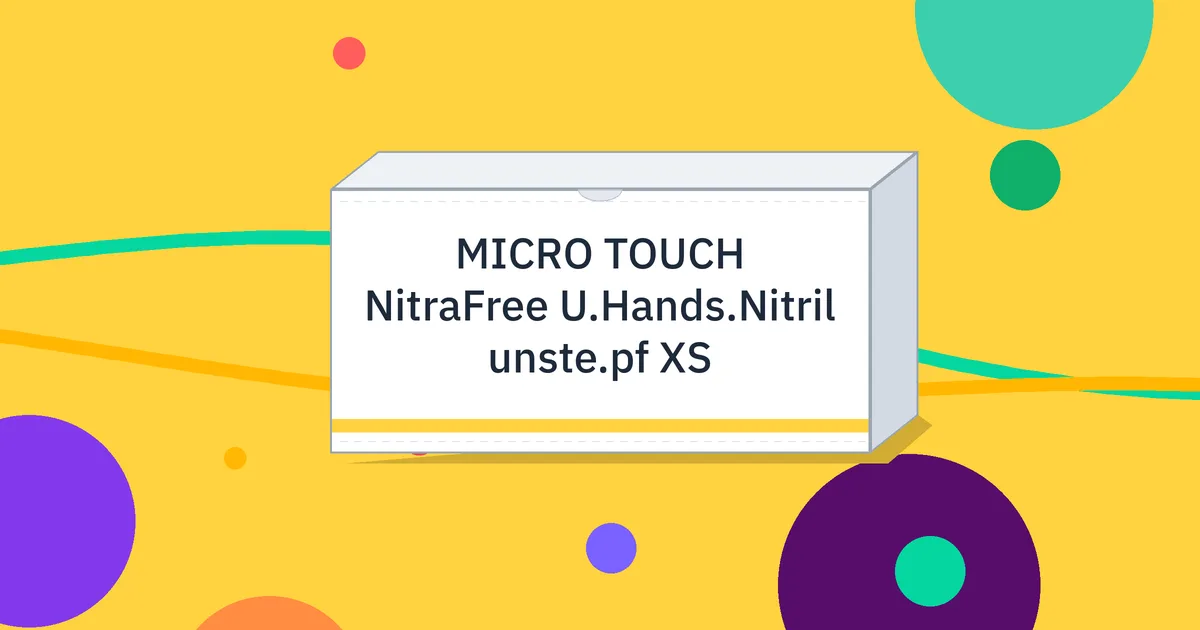 Symbolbild: Packung mit der Aufschrift MICRO TOUCH NitraFree U.Hands.Nitril unste.pf XS (PZN 18387608) – Verfügbarkeit und Bezug in Apotheken in Frankfurt am Main
