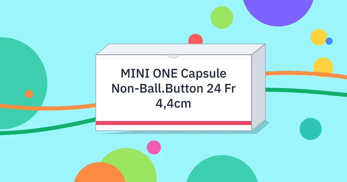 Symbolbild: Packung mit der Aufschrift MINI ONE Capsule Non-Ball.Button 24 Fr 4,4cm (PZN 14343956) – Verfügbarkeit und Bezug in Apotheken in Frankfurt am Main