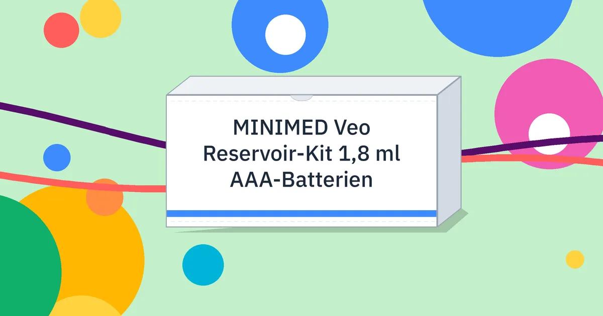Symbolbild: Packung mit der Aufschrift MINIMED Veo Reservoir-Kit 1,8 ml AAA-Batterien (PZN 16698020) – Verfügbarkeit und Bezug in Apotheken in Frankfurt am Main