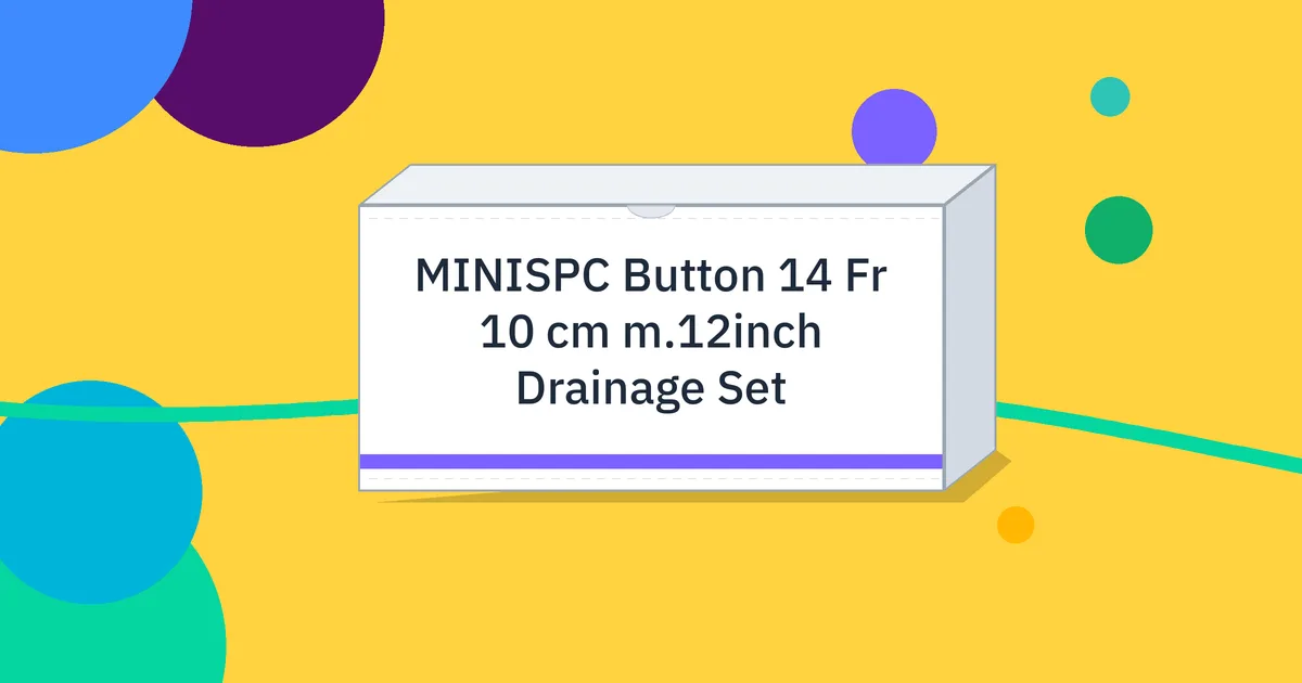 Symbolbild: Packung mit der Aufschrift MINISPC Button 14 Fr 10 cm m.12inch Drainage Set (PZN 20820774) – Verfügbarkeit und Bezug in Apotheken in Frankfurt am Main