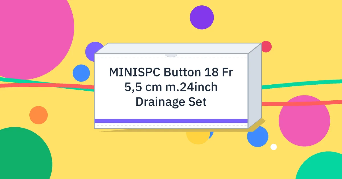 Symbolbild: Packung mit der Aufschrift MINISPC Button 18 Fr 5,5 cm m.24inch Drainage Set (PZN 20822247) – Verfügbarkeit und Bezug in Apotheken in Frankfurt am Main