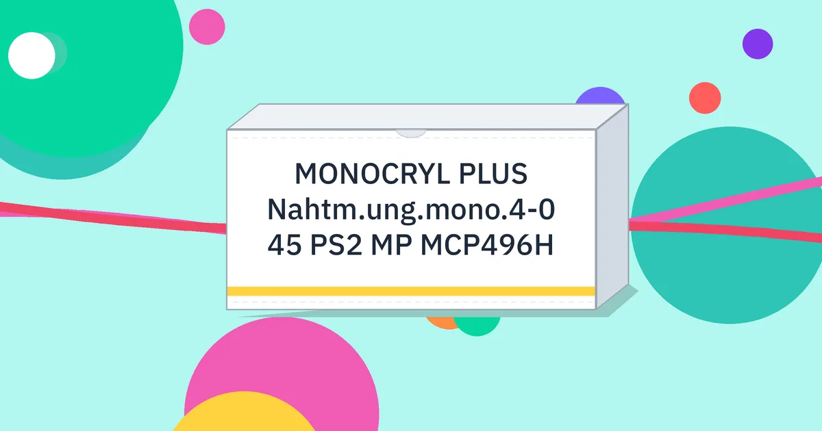 Symbolbild: Packung mit der Aufschrift MONOCRYL PLUS Nahtm.ung.mono.4-0 45 PS2 MP MCP496H (PZN 16252465) – Verfügbarkeit und Bezug in Apotheken in Frankfurt am Main