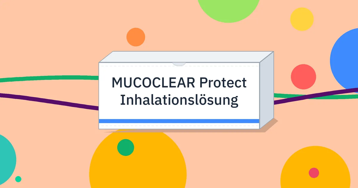 Symbolbild: Packung mit der Aufschrift MUCOCLEAR Protect Inhalationslösung (PZN 16804120) – Verfügbarkeit und Bezug in Apotheken in Frankfurt am Main