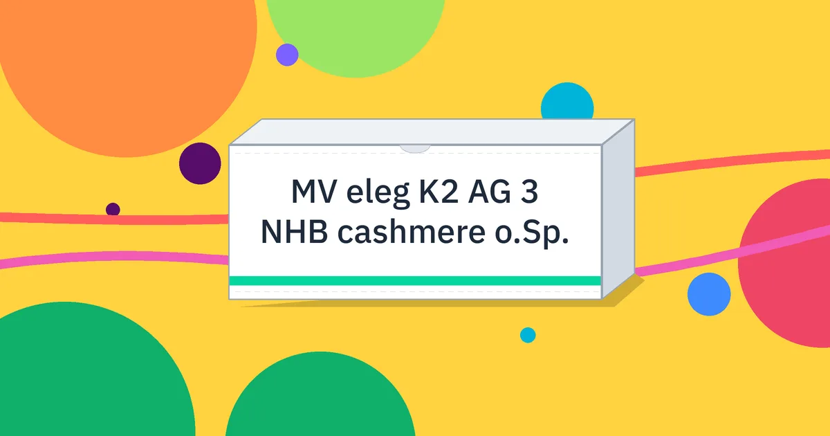 Symbolbild: Packung mit der Aufschrift MV eleg K2 AG 3 NHB cashmere o.Sp. (PZN 15729882) – Verfügbarkeit und Bezug in Apotheken in Frankfurt am Main