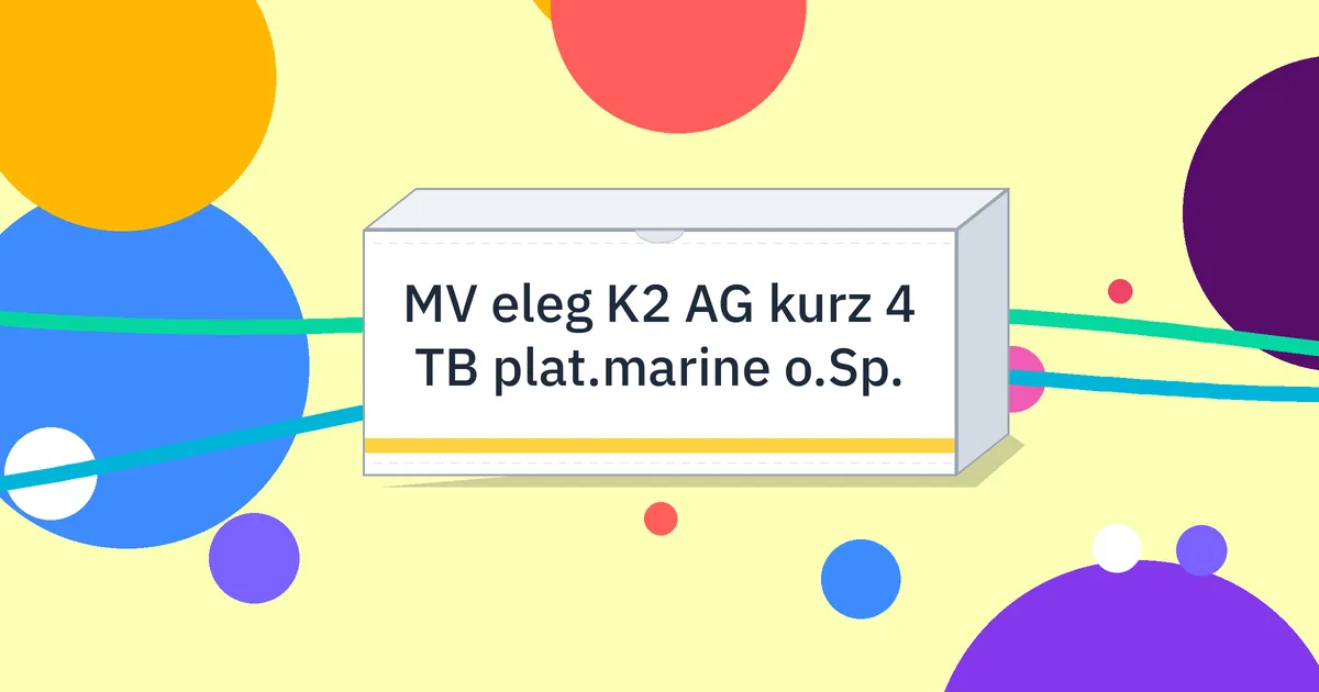 Symbolbild: Packung mit der Aufschrift MV eleg K2 AG kurz 4 TB plat.marine o.Sp. (PZN 14604747) – Verfügbarkeit und Bezug in Apotheken in Frankfurt am Main