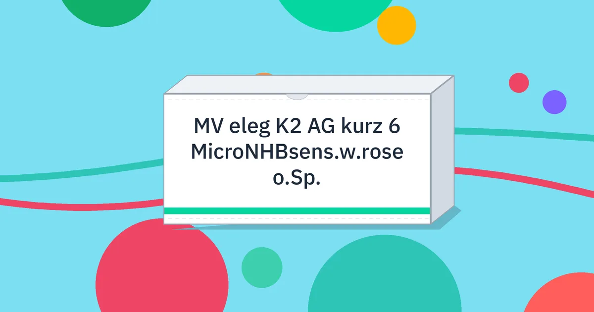 Symbolbild: Packung mit der Aufschrift MV eleg K2 AG kurz 6 MicroNHBsens.w.rose o.Sp. (PZN 15710919) – Verfügbarkeit und Bezug in Apotheken in Frankfurt am Main