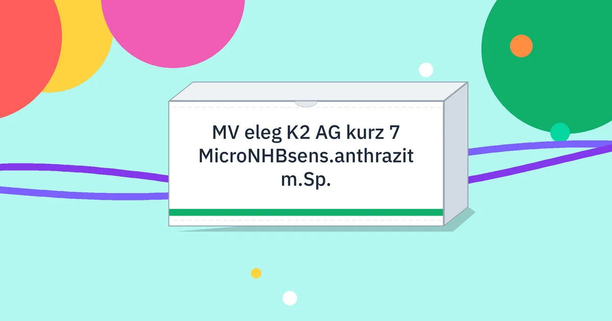 Symbolbild: Packung mit der Aufschrift MV eleg K2 AG kurz 7 MicroNHBsens.anthrazit m.Sp. (PZN 16071143) – Verfügbarkeit und Bezug in Apotheken in Frankfurt am Main