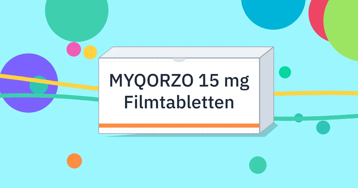 Symbolbild: Packung mit der Aufschrift MYQORZO 15 mg Filmtabletten (PZN 20231374) – Verfügbarkeit und Bezug in Apotheken in Frankfurt am Main