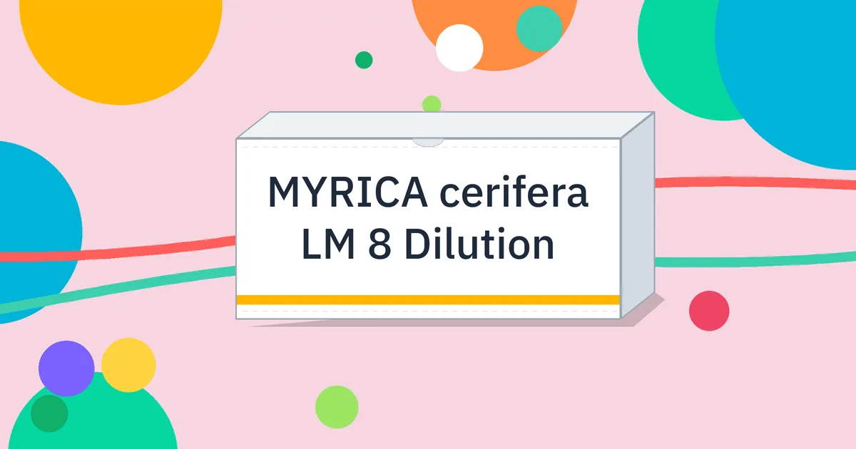 Symbolbild: Packung mit der Aufschrift MYRICA cerifera LM 8 Dilution (PZN 12957068) – Verfügbarkeit und Bezug in Apotheken in Frankfurt am Main