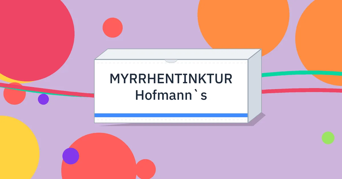 Symbolbild: Packung mit der Aufschrift MYRRHENTINKTUR Hofmann`s (PZN 00691122) – Verfügbarkeit und Bezug in Apotheken in Frankfurt am Main