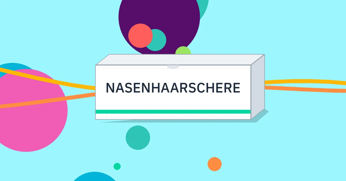 Symbolbild: Packung mit der Aufschrift NASENHAARSCHERE (PZN 02443552) – Verfügbarkeit und Bezug in Apotheken in Frankfurt am Main