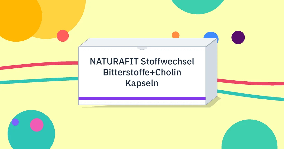 Symbolbild: Packung mit der Aufschrift NATURAFIT Stoffwechsel Bitterstoffe+Cholin Kapseln (PZN 16864205) – Verfügbarkeit und Bezug in Apotheken in Frankfurt am Main
