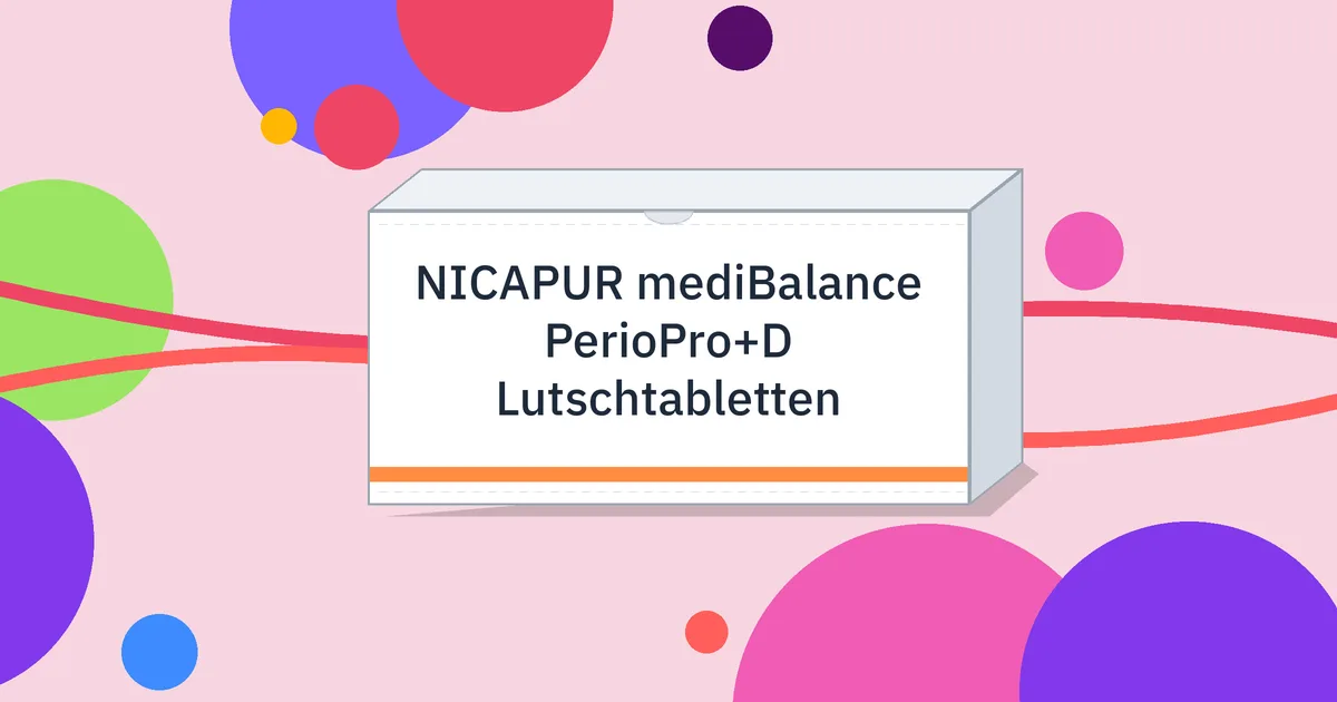 Symbolbild: Packung mit der Aufschrift NICAPUR mediBalance PerioPro+D Lutschtabletten (PZN 18603756) – Verfügbarkeit und Bezug in Apotheken in Frankfurt am Main