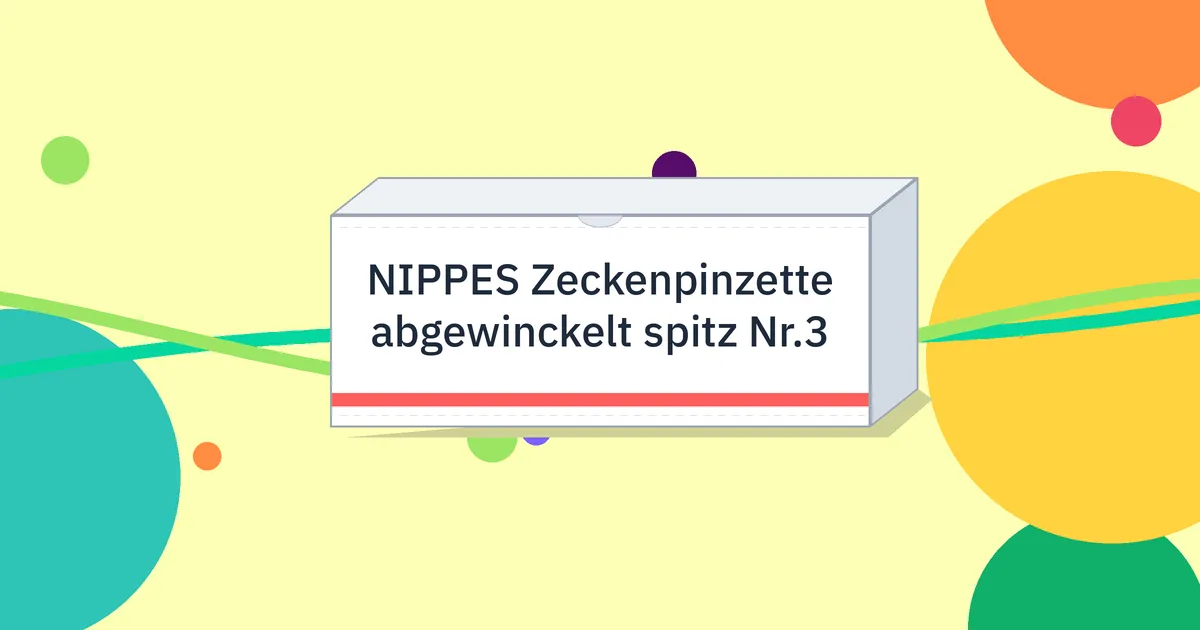 Symbolbild: Packung mit der Aufschrift NIPPES Zeckenpinzette abgewinckelt spitz Nr.3 (PZN 03641001) – Verfügbarkeit und Bezug in Apotheken in Frankfurt am Main