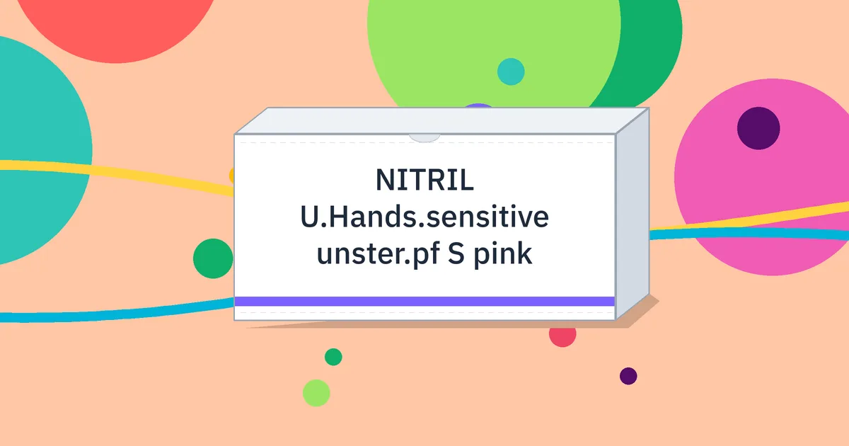 Symbolbild: Packung mit der Aufschrift NITRIL U.Hands.sensitive unster.pf S pink (PZN 11307032) – Verfügbarkeit und Bezug in Apotheken in Frankfurt am Main