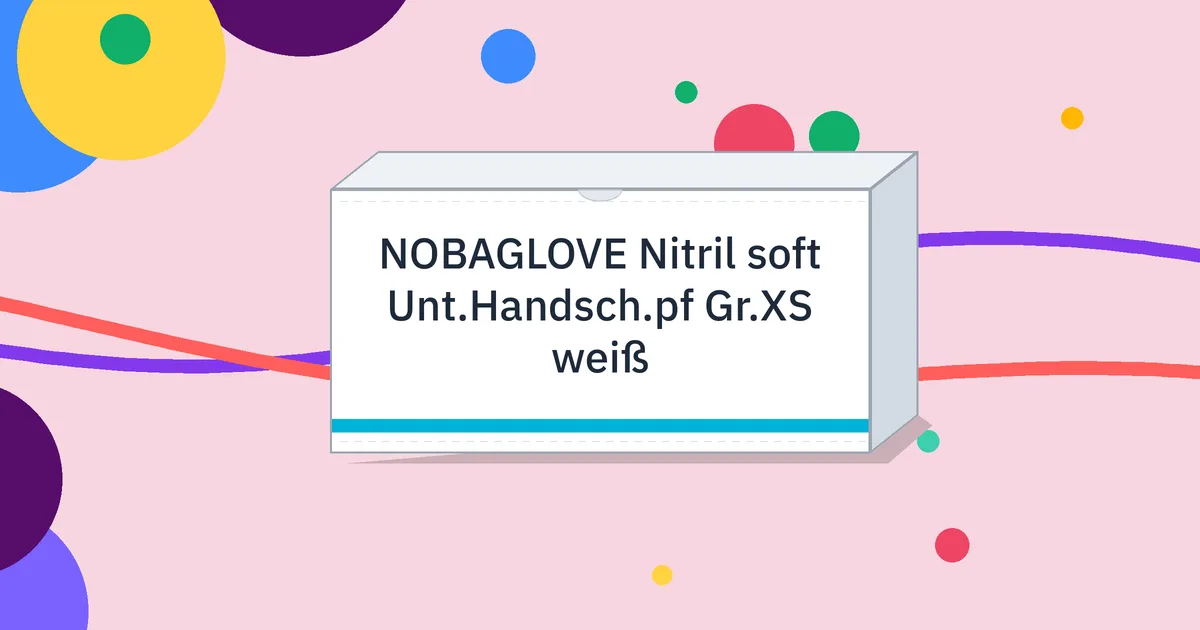 Symbolbild: Packung mit der Aufschrift NOBAGLOVE Nitril soft Unt.Handsch.pf Gr.XS weiß (PZN 15624261) – Verfügbarkeit und Bezug in Apotheken in Frankfurt am Main
