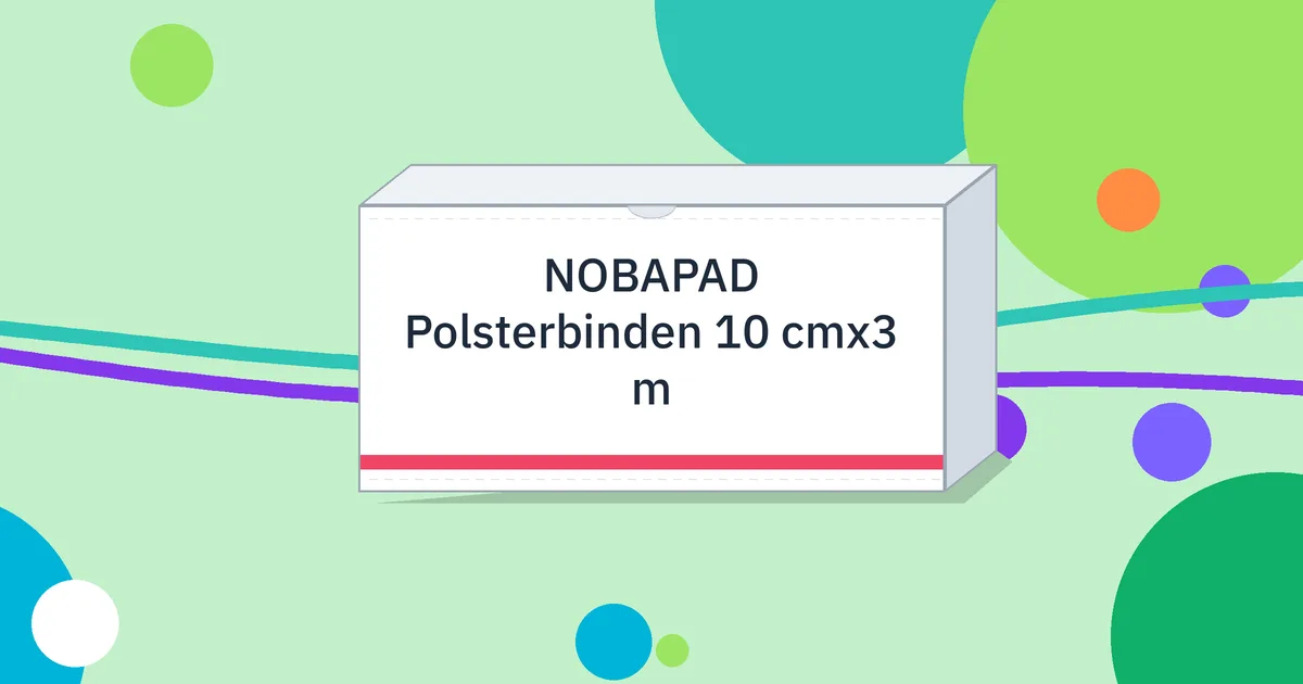 Symbolbild: Packung mit der Aufschrift NOBAPAD Polsterbinden 10 cmx3 m (PZN 07097907) – Verfügbarkeit und Bezug in Apotheken in Frankfurt am Main