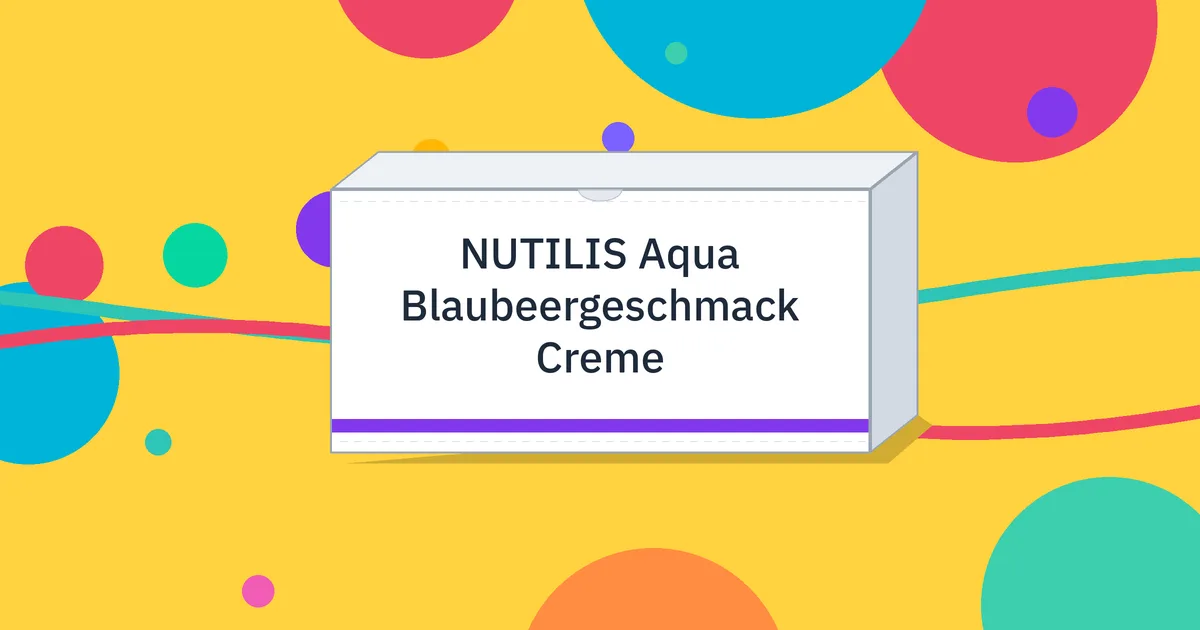 Symbolbild: Packung mit der Aufschrift NUTILIS Aqua Blaubeergeschmack Creme (PZN 20322987) – Verfügbarkeit und Bezug in Apotheken in Frankfurt am Main