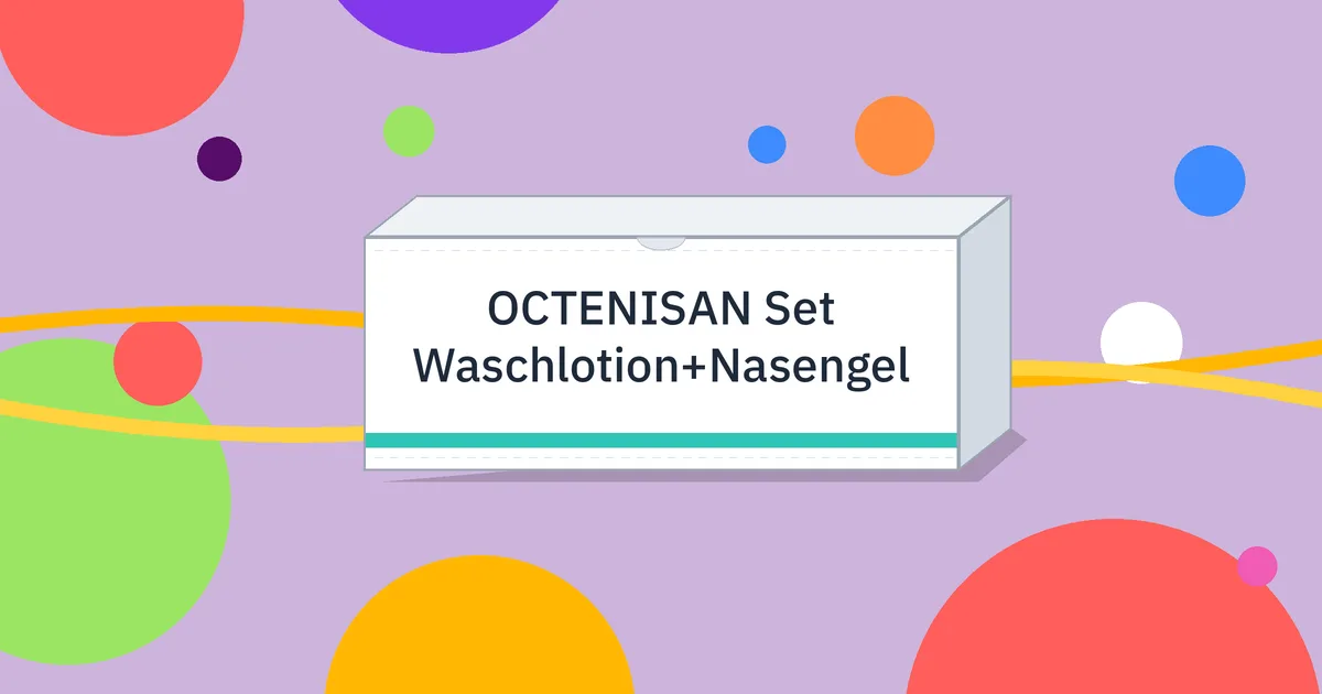 Symbolbild: Packung mit der Aufschrift OCTENISAN Set Waschlotion+Nasengel (PZN 11636528) – Verfügbarkeit und Bezug in Apotheken in Frankfurt am Main