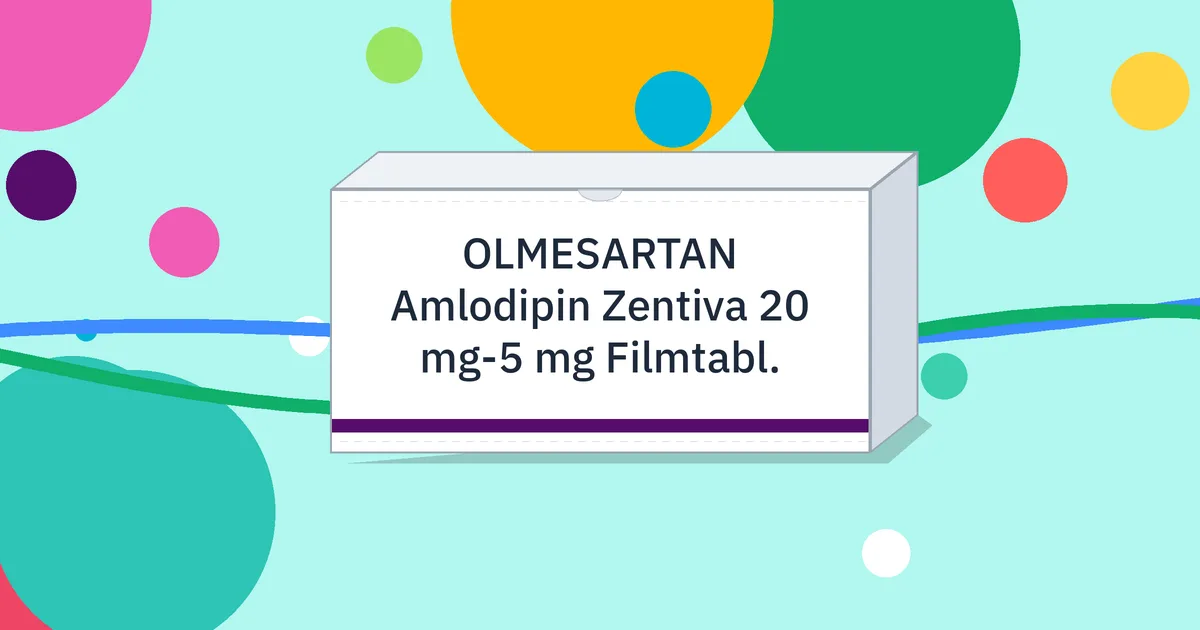 Symbolbild: Packung mit der Aufschrift OLMESARTAN Amlodipin Zentiva 20 mg-5 mg Filmtabl. (PZN 13895636) – Verfügbarkeit und Bezug in Apotheken in Frankfurt am Main