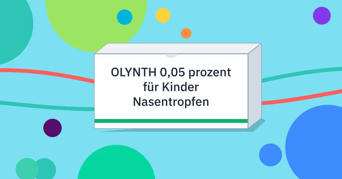 Symbolbild: Packung mit der Aufschrift OLYNTH 0,05 prozent für Kinder Nasentropfen (PZN 02186428) – Verfügbarkeit und Bezug in Apotheken in Frankfurt am Main