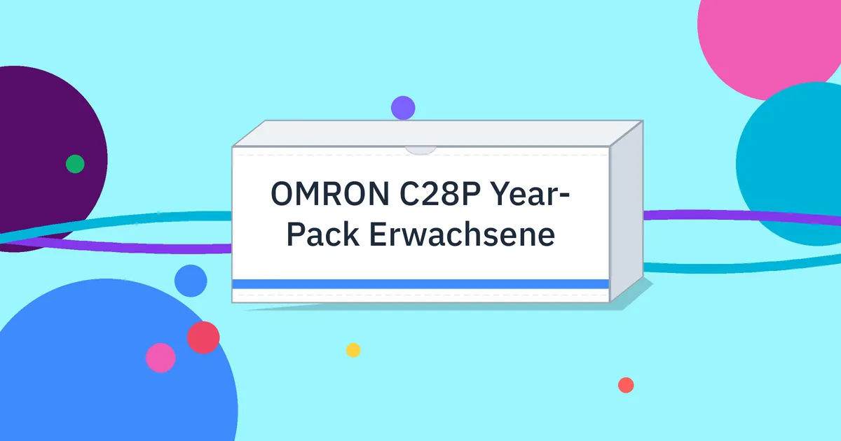 Symbolbild: Packung mit der Aufschrift OMRON C28P Year-Pack Erwachsene (PZN 17244410) – Verfügbarkeit und Bezug in Apotheken in Frankfurt am Main