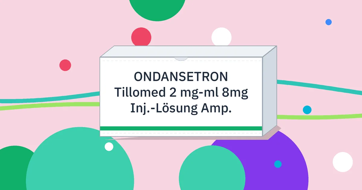 Symbolbild: Packung mit der Aufschrift ONDANSETRON Tillomed 2 mg-ml 8mg Inj.-Lösung Amp. (PZN 13929192) – Verfügbarkeit und Bezug in Apotheken in Frankfurt am Main