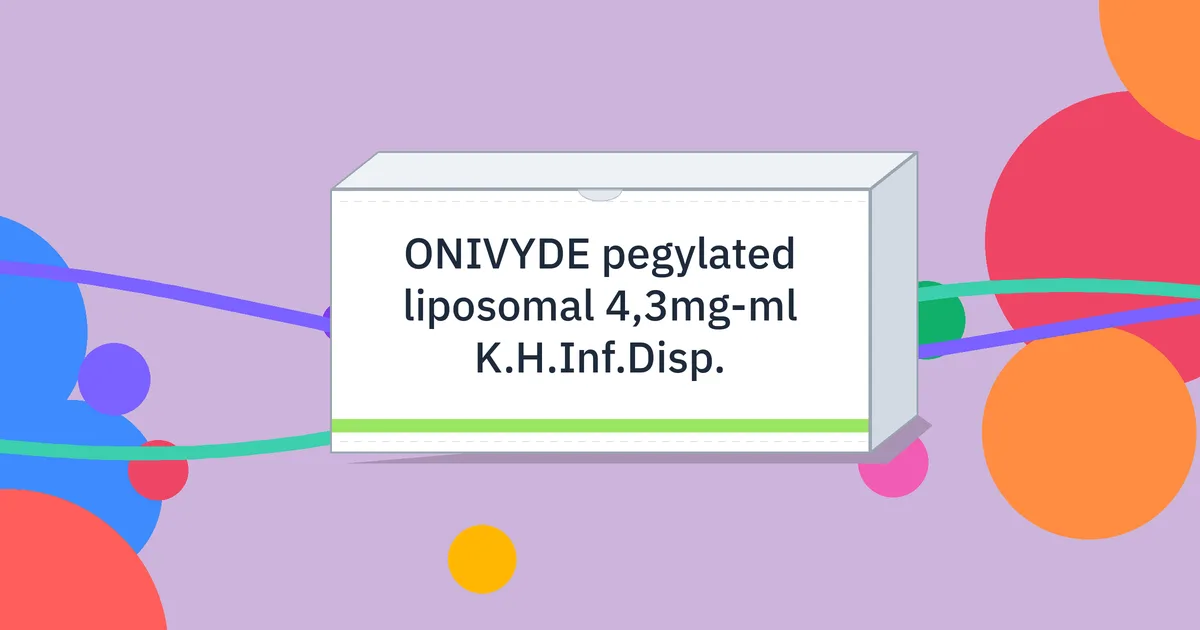 Symbolbild: Packung mit der Aufschrift ONIVYDE pegylated liposomal 4,3mg-ml K.H.Inf.Disp. (PZN 19541661) – Verfügbarkeit und Bezug in Apotheken in Frankfurt am Main
