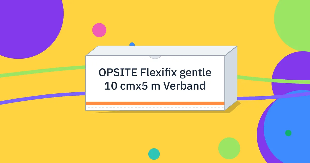 Symbolbild: Packung mit der Aufschrift OPSITE Flexifix gentle 10 cmx5 m Verband (PZN 09897144) – Verfügbarkeit und Bezug in Apotheken in Frankfurt am Main
