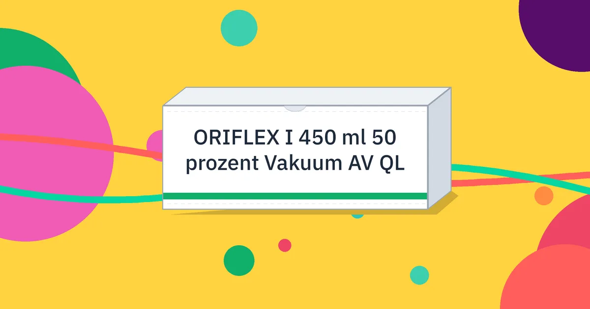 Symbolbild: Packung mit der Aufschrift ORIFLEX I 450 ml 50 prozent Vakuum AV QL (PZN 17485680) – Verfügbarkeit und Bezug in Apotheken in Frankfurt am Main