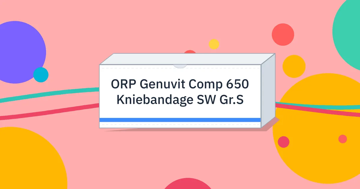 Symbolbild: Packung mit der Aufschrift ORP Genuvit Comp 650 Kniebandage SW Gr.S (PZN 05360418) – Verfügbarkeit und Bezug in Apotheken in Frankfurt am Main